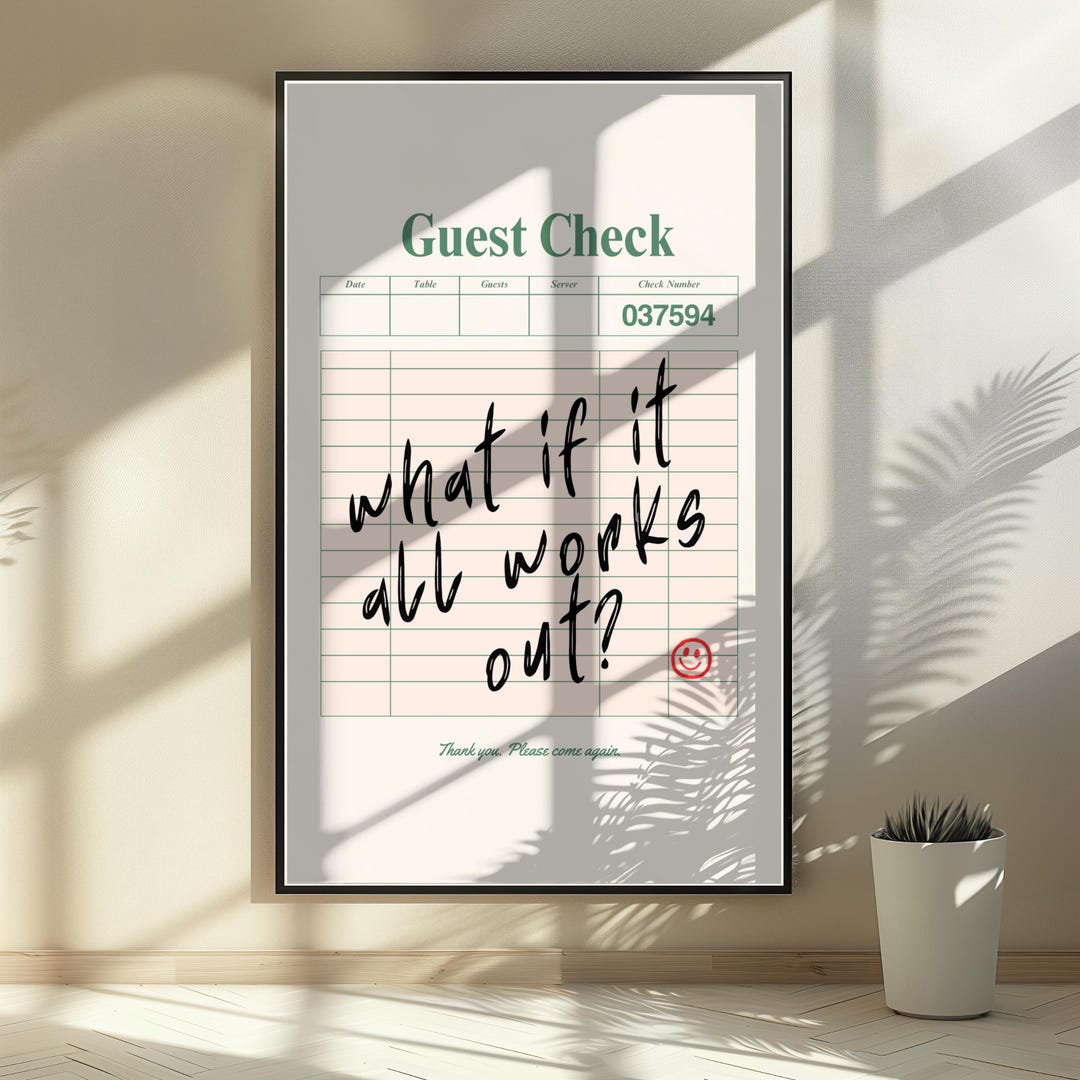 Guest Check Print, What If It All Works Out Printable Wall Art, Cute ...