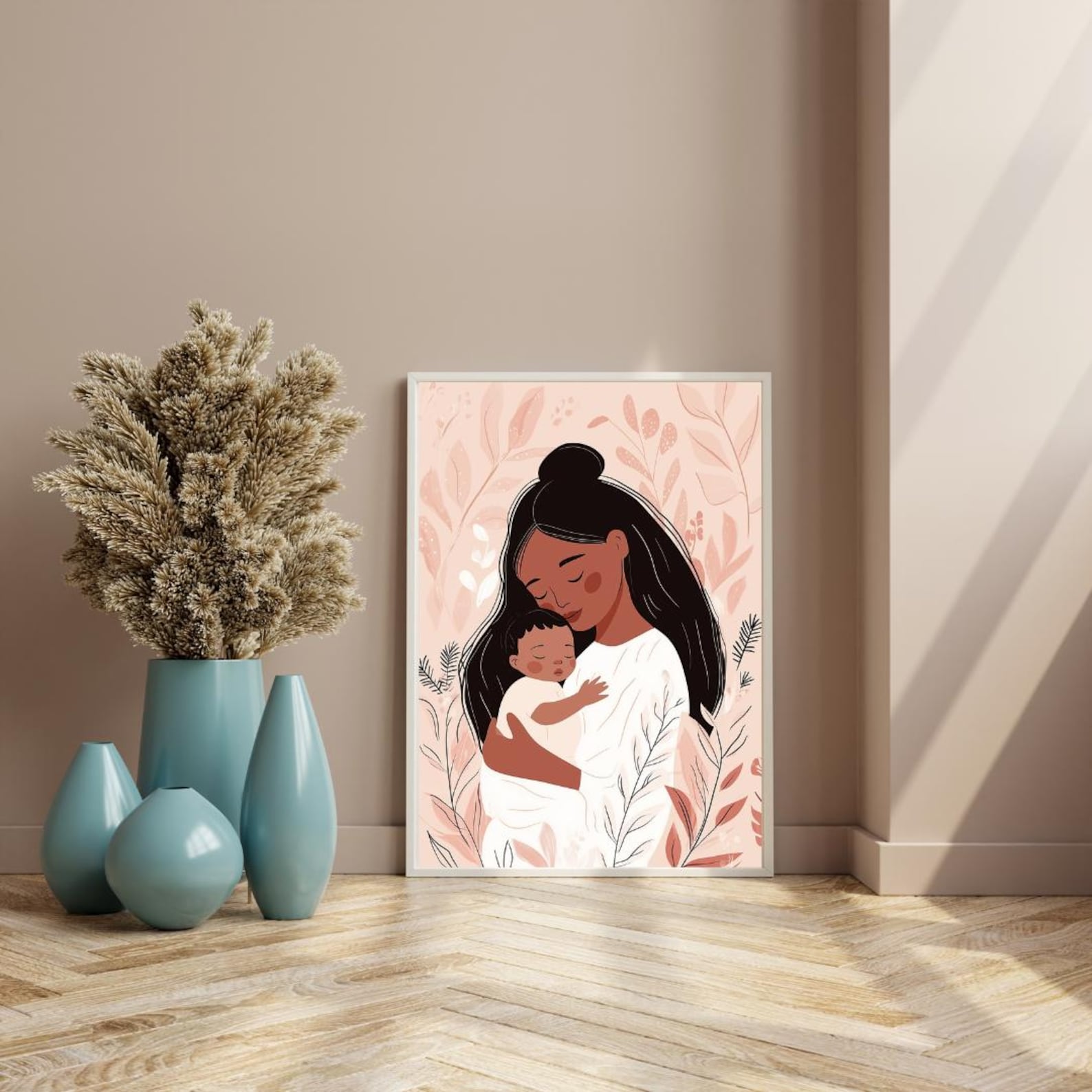 Mother and Child Art Print - Printable Family Art - Mother Baby ...