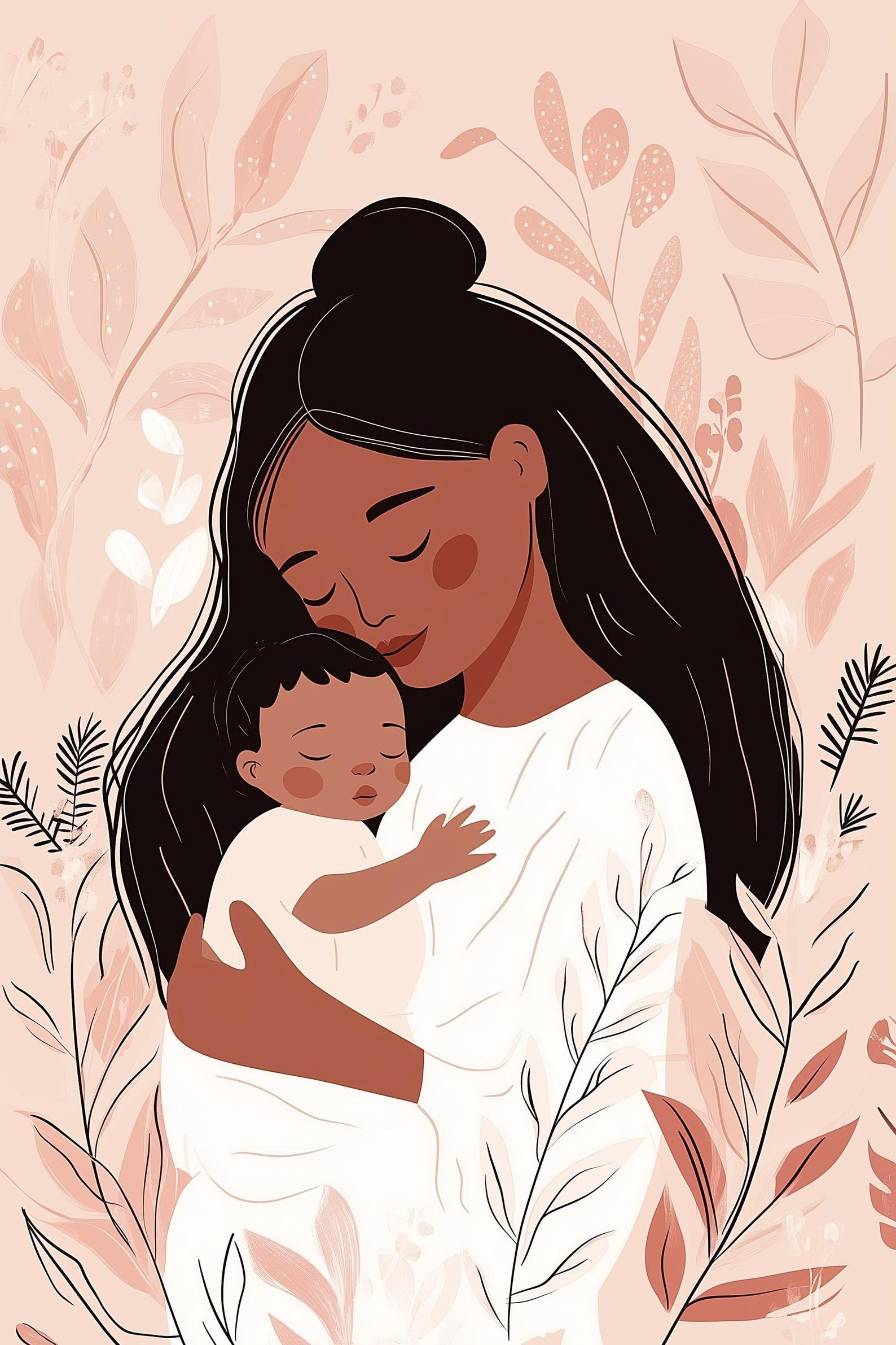 Mother and Child Art Print - Printable Family Art - Mother Baby ...