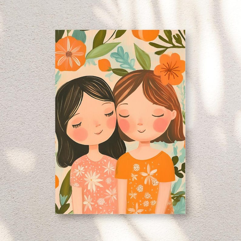 Printable Wall Art of Sisters - Shared Sibling Room Decor, Sisters Room ...