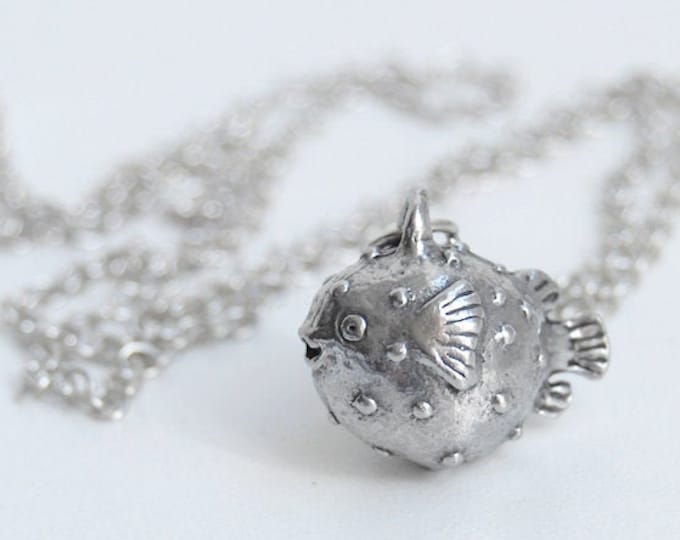 Little Blowfish Necklace Puffer Fish Charm Necklace Cute Blowfish ...