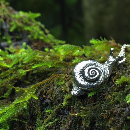 Large Forest Snail Necklace Cute Snail Pendant Pewter - Etsy