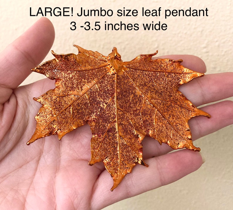 Extra Large Fallen Copper Maple Leaf Necklace REAL Maple | Etsy