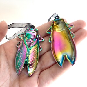 Large Cicada Ornament | Iridescent Rainbow Insect Ornament | Magic ...