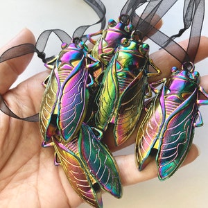 Large Cicada Ornament | Iridescent Rainbow Insect Ornament | Magic ...