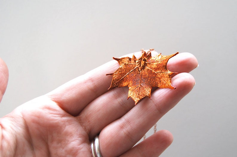 Fallen Copper Maple Leaf Necklace | REAL Maple Leaf Pendant ...