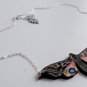 Blind Eyed Hawk Moth Necklace | Wooden Moth Necklace | Whimsical Moth ...