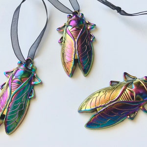 Large Cicada Ornament | Iridescent Rainbow Insect Ornament | Magic ...