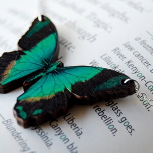 Radiant Swallowtail Butterfly Necklace | Cute Green Butterfly Charm ...