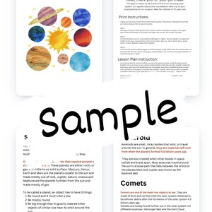 Solar System Mini Unit Study, Kids 6 Space Study Packet - Etsy