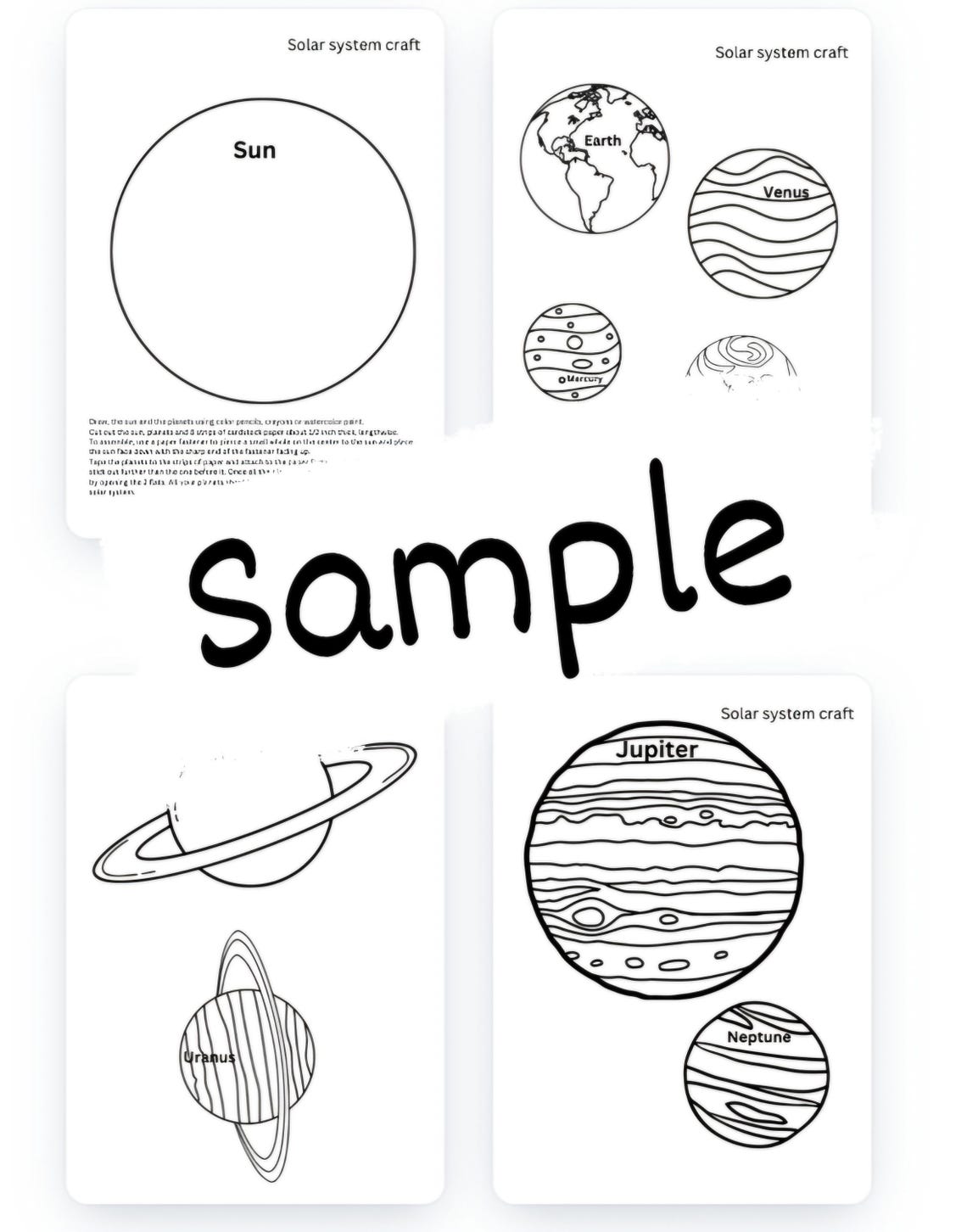 Solar System Mini Unit Study, Kids 6 Space Study Packet - Etsy