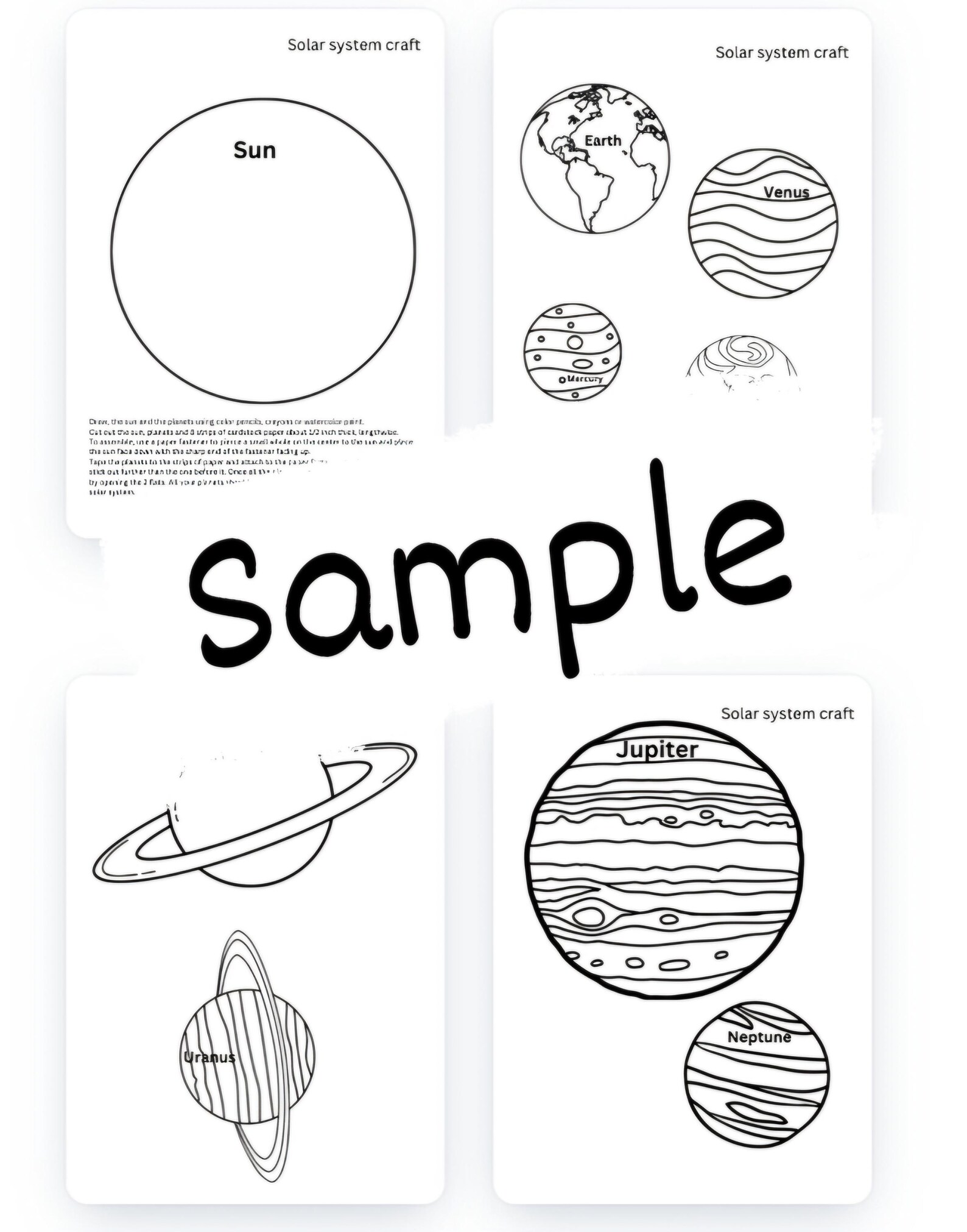 Solar System Mini Unit Study, Kids 6 Space Study Packet - Etsy