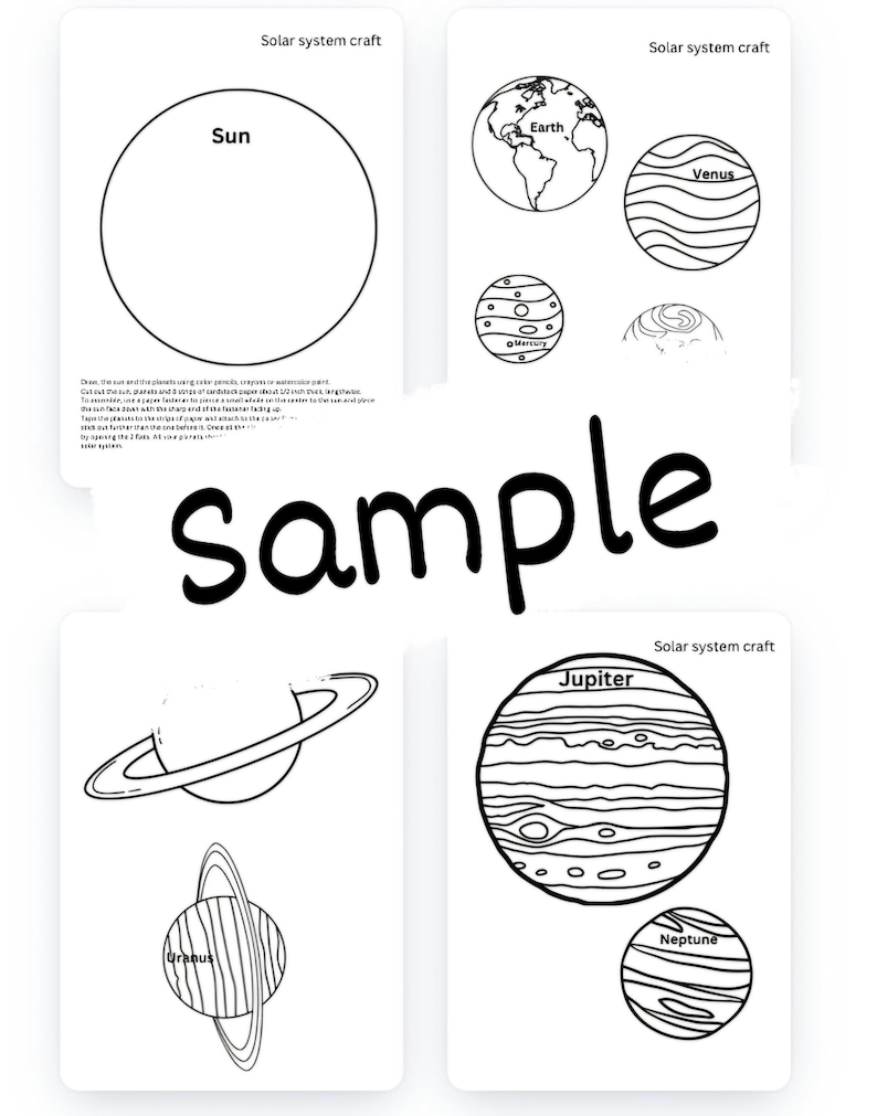 Solar System Mini Unit Study, Kids 6 Space Study Packet - Etsy
