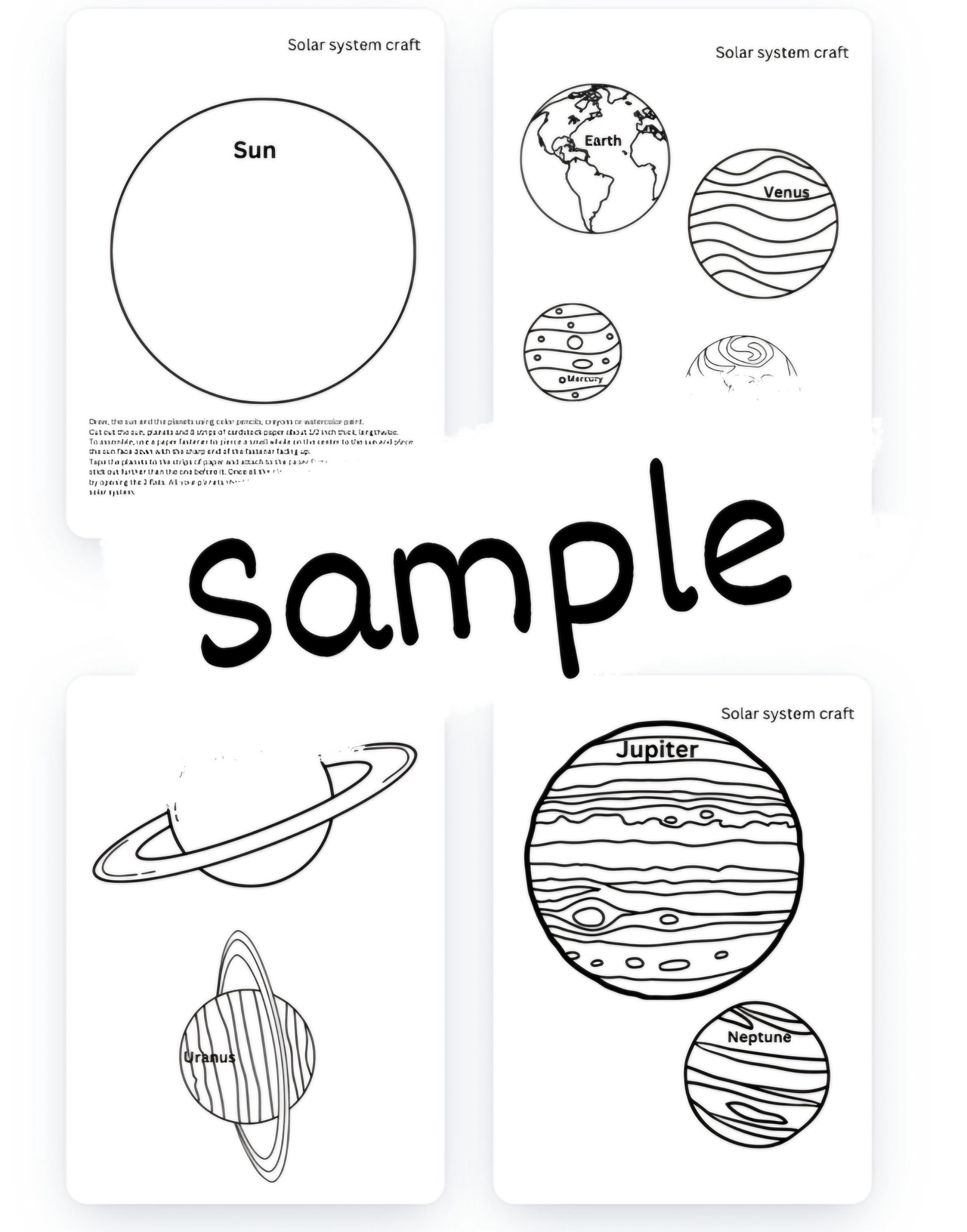 Solar System Mini Unit Study, Kids 6 Space Study Packet - Etsy