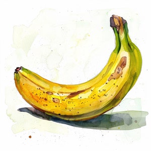 Watercolor Banana Clipart Watercolor Fruits PNG Commercial Use Sweet ...