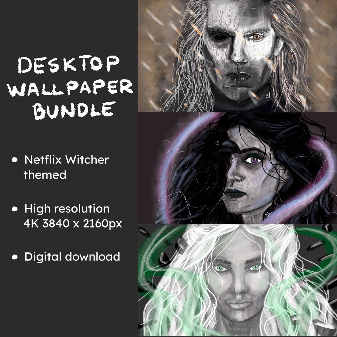Netflix Witcher Series Themed Desktop Wallpaper Bundle for a Real ...