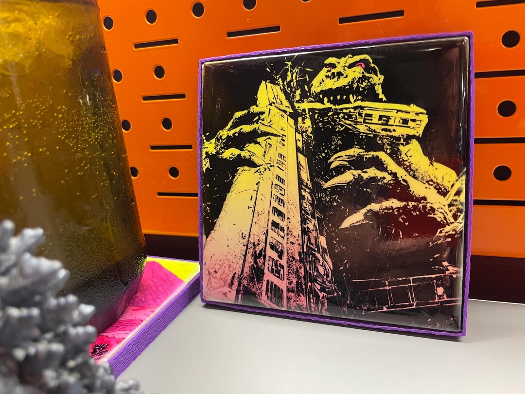 Godzilla Coaster Ceramic Tiles — Choose From 4 Classic Designs! - Etsy