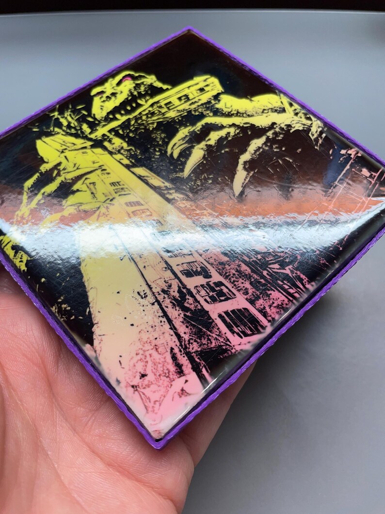 UPDATED Godzilla Coaster Ceramic Tile With NEW FRAME, Godzilla 1954 ...