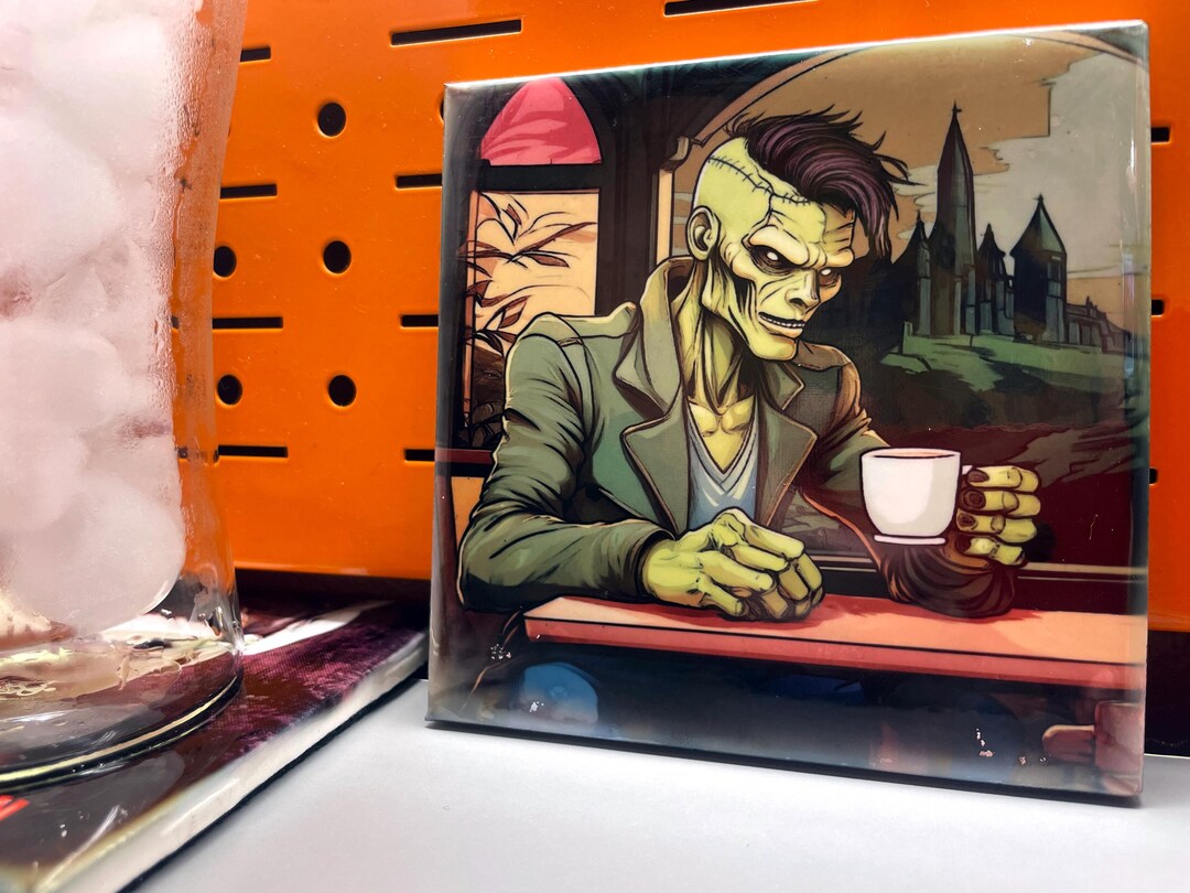 OC Frankenstein's Monster Coaster Ceramic Tile Halloween Decor Creature ...