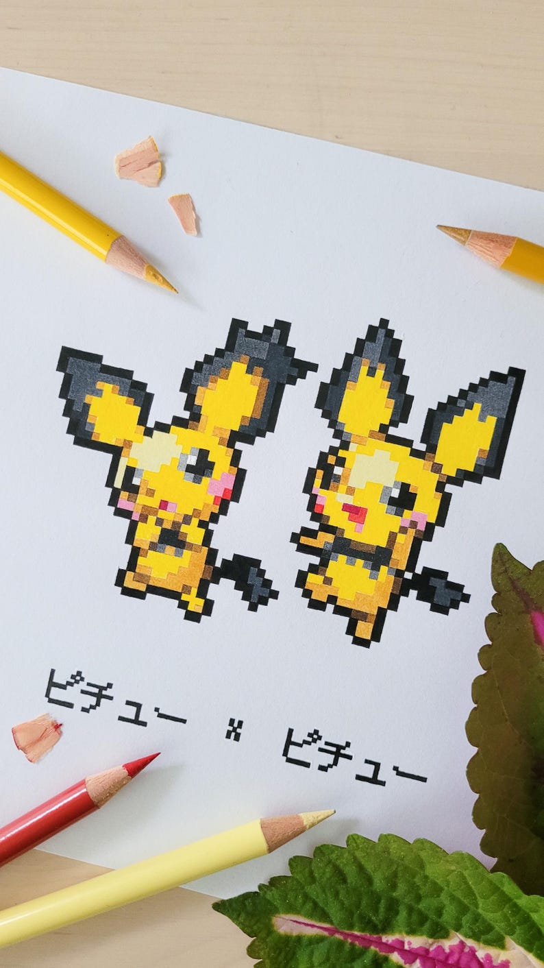 Cutom Hand-drawn Pokémon Pixel Art - Etsy