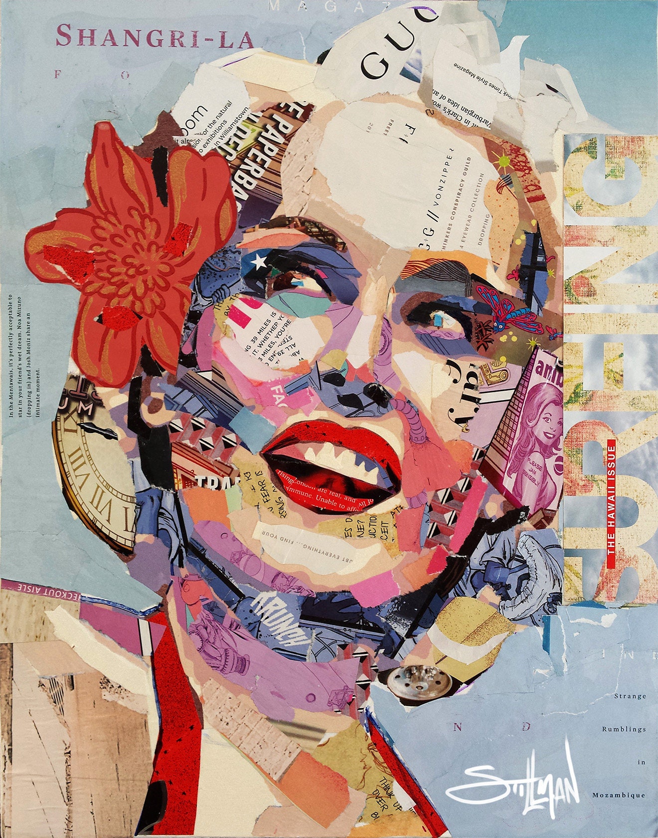 Original Collage Print on Archival Paper - "shangri-la" - Multiple ...