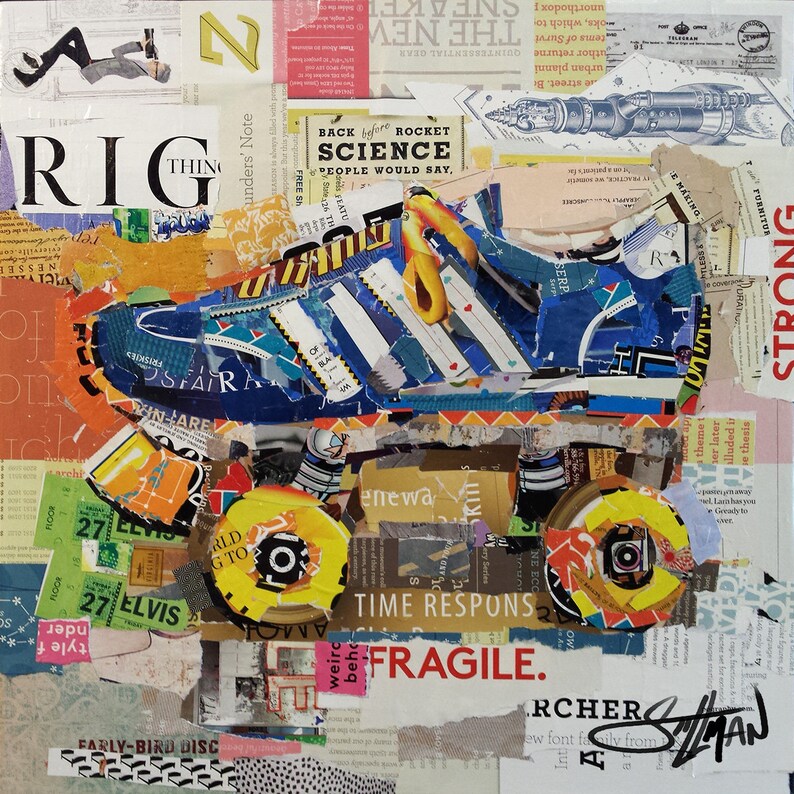 Original Collage Print on Archival Paper need for Speed Multiple Sizes ...