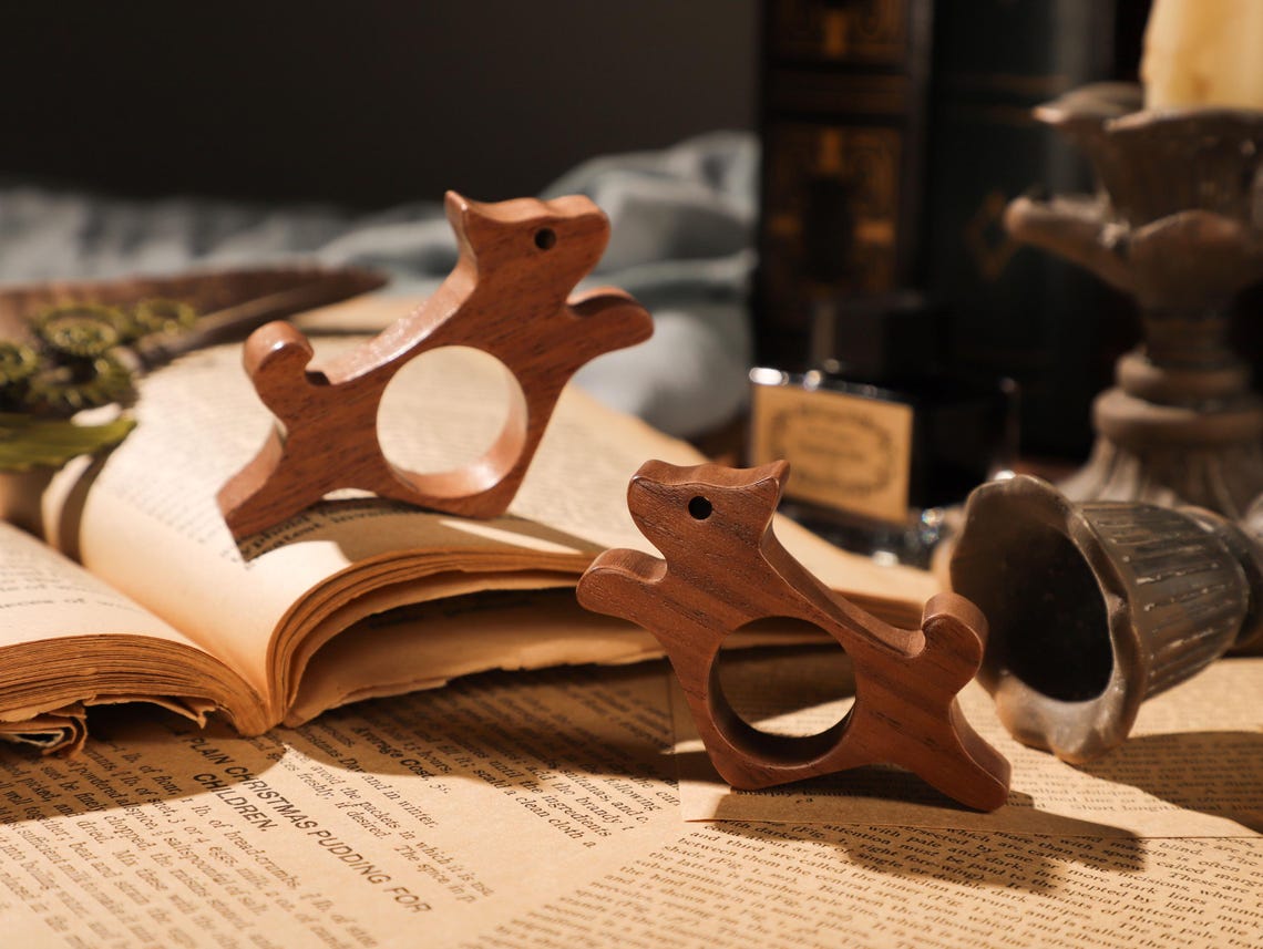 Wooden Book Page Holder, Book Accessories, Doggy Wood Book Page Holder ...