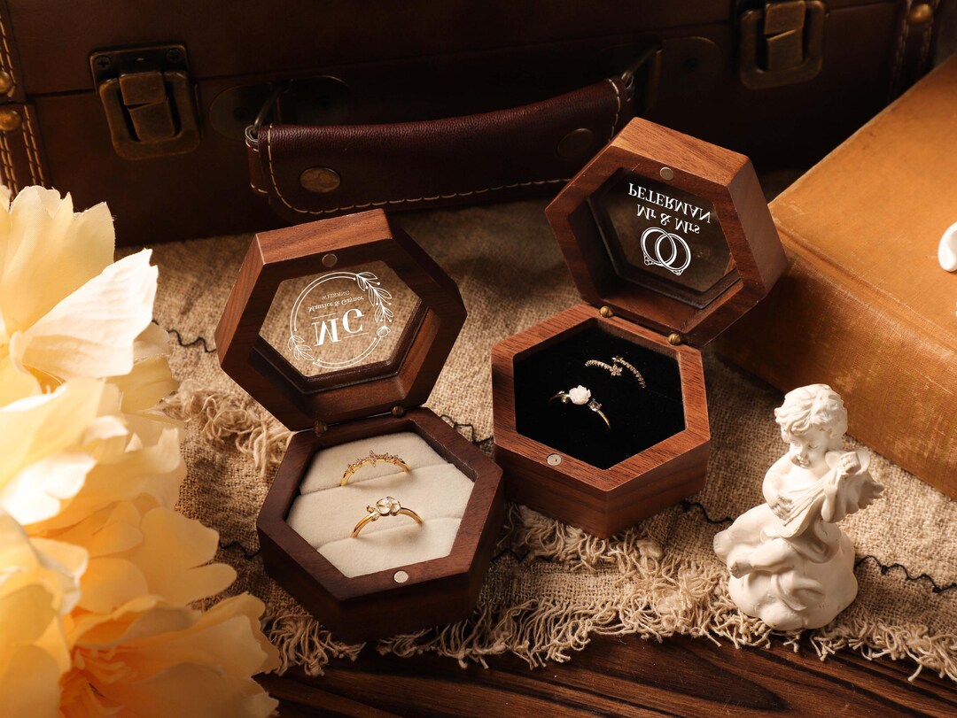 Personalized Engraved Acrylic Engagement Gift,proposal Ring Bearer Box ...