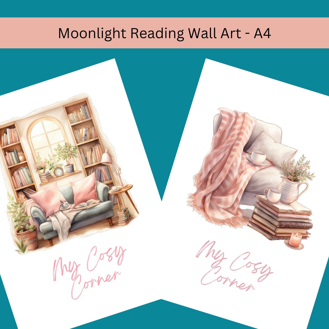 Wall Art My Cosy Corner, Reading Corner, Bookshelf, Cosy Chair, Poster ...