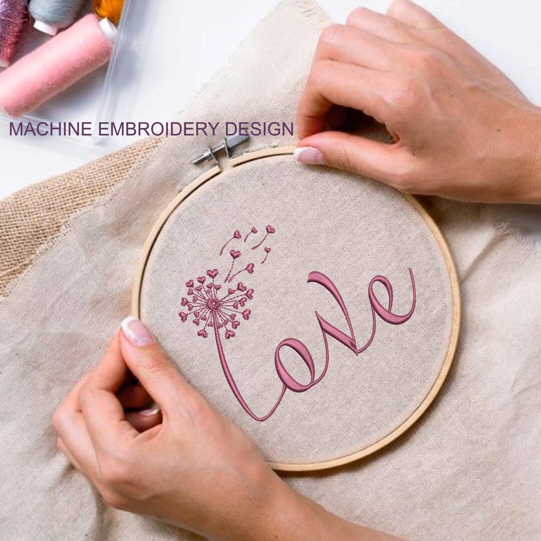 Love Machine Embroidery Design. Decorate Your Valentine's Day - Etsy