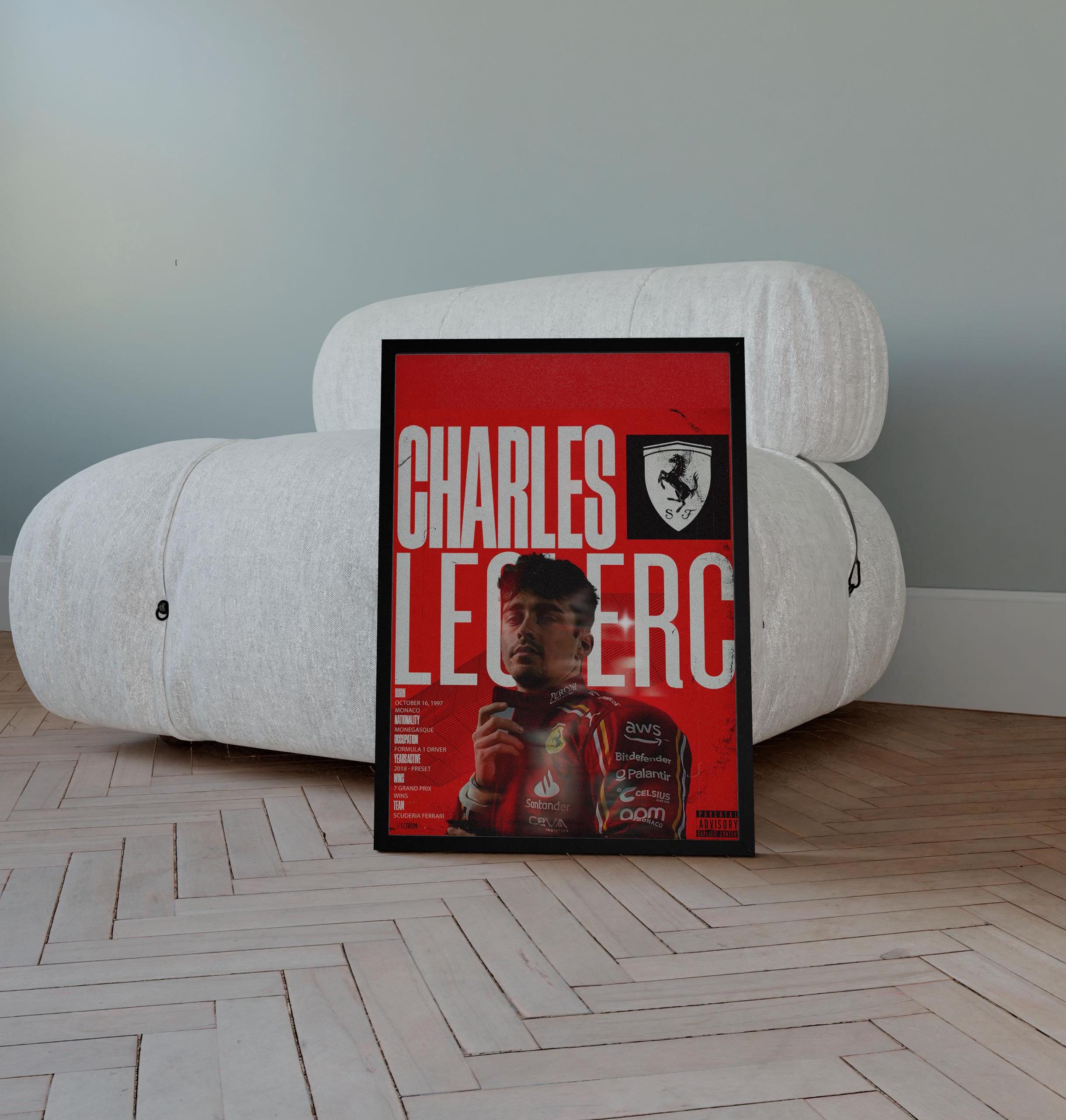 Charles Leclerc Poster Formula 1 Wall Art Charles Leclerc Wall Decor F1 ...
