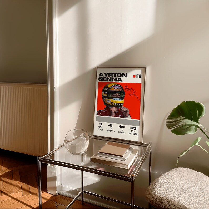 Ayrton Senna Poster Formula 1 Wall Art Ayrton Senna Sim Racing Decor F1 ...