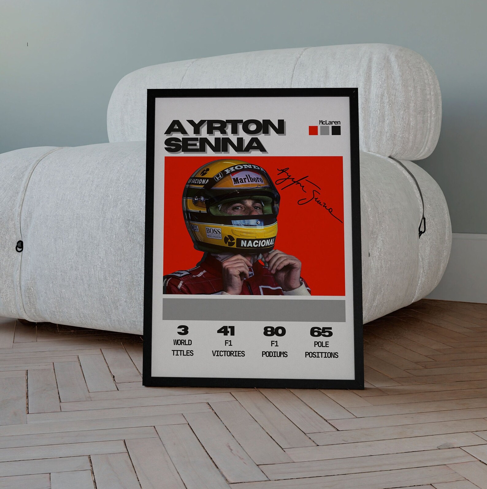 Ayrton Senna Poster Formula 1 Wall Art Ayrton Senna Sim Racing Decor F1 ...