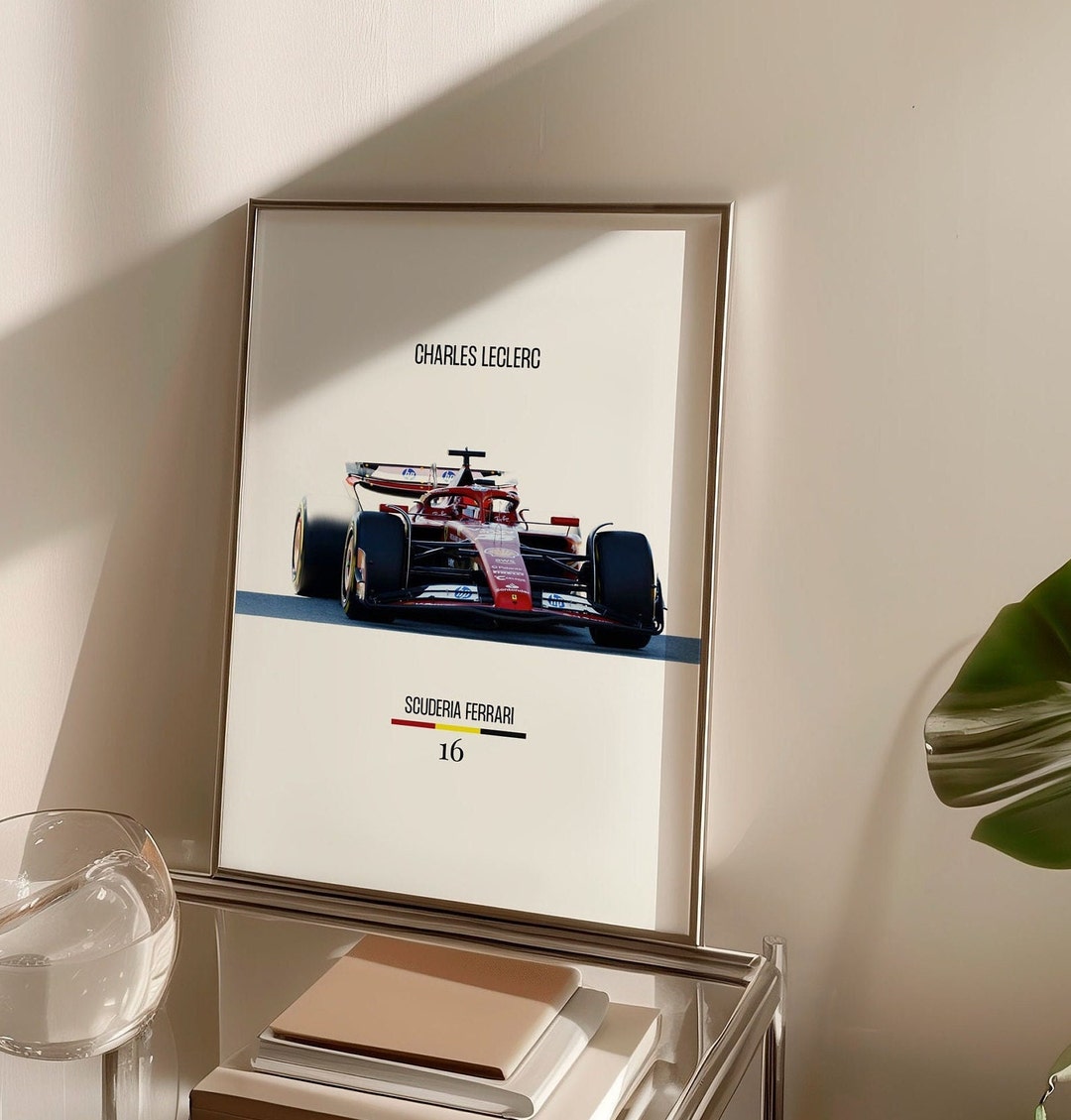 Charles Leclerc Poster Formula 1 Wall Art Charles Leclerc Sim Racing ...