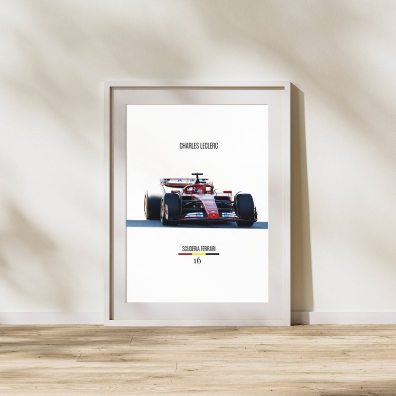Charles Leclerc Poster Formula 1 Wall Art Charles Leclerc Sim Racing ...