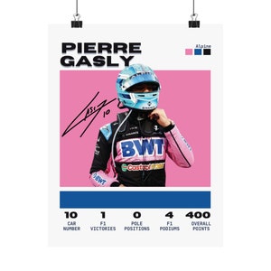 Pierre Gasly Poster Formula 1 Wall Art Pierre Gasly Sim Racing Decor F1 Poster Pierre Gasly Fan ...
