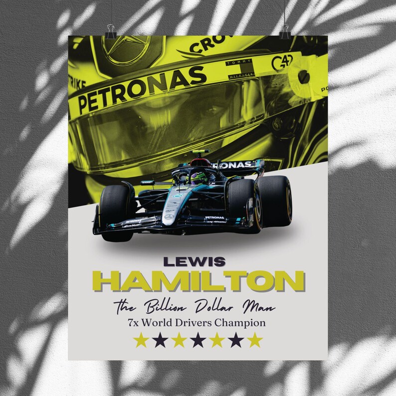 Lewis Hamilton Poster Formula 1 Wall Art Lewis Hamilton Sim Racing ...