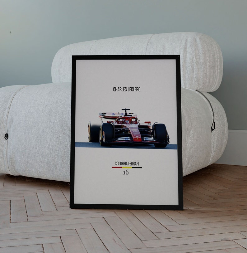 Charles Leclerc Poster Formula 1 Wall Art Charles Leclerc Sim Racing ...