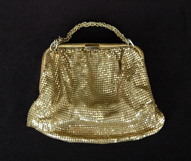 Vintage Gold Mesh Purse With Chain Handle - Etsy