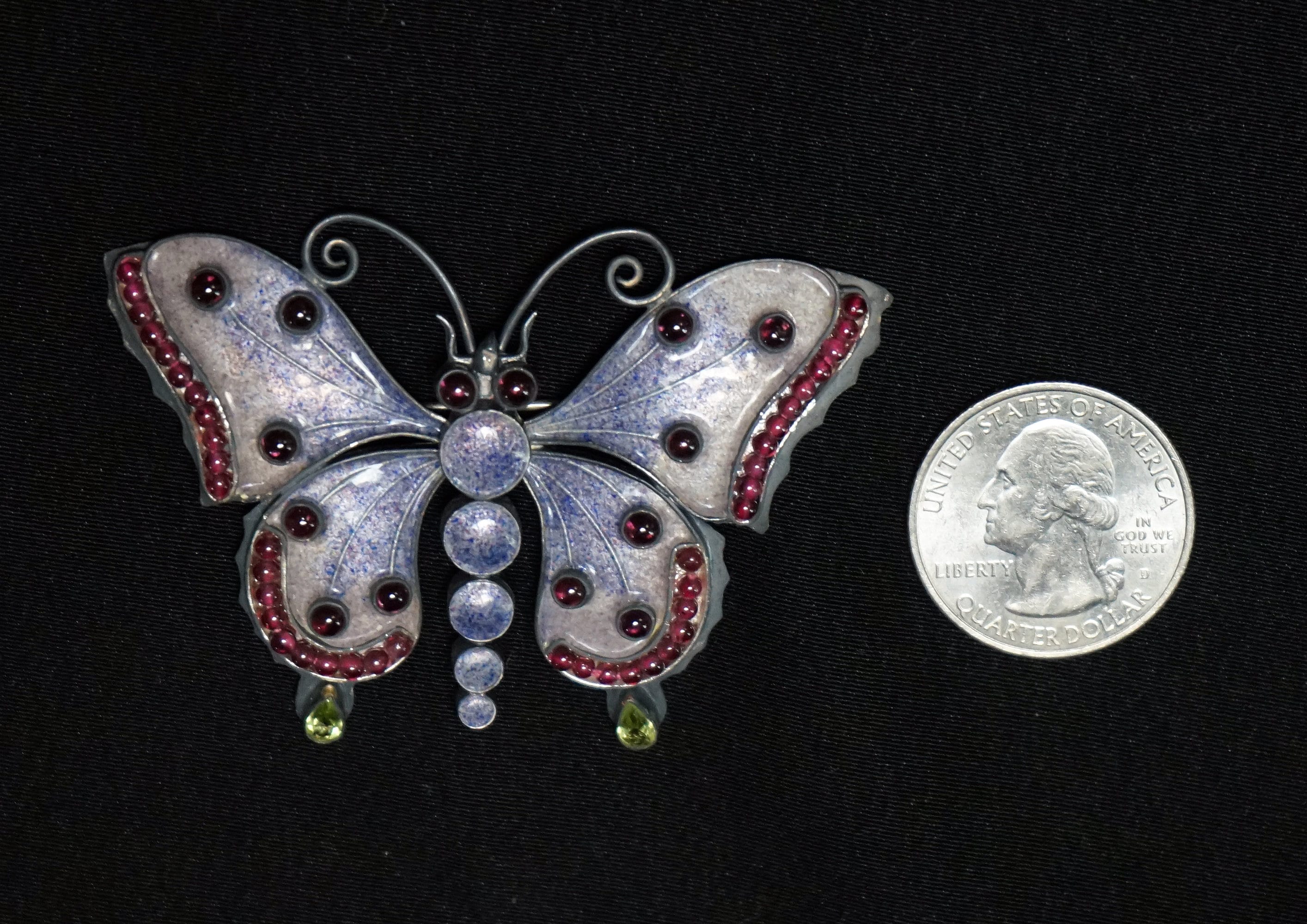 MMA 925 Beautiful Vintage Butterfly Brooch With Pale Purple Enamel ...