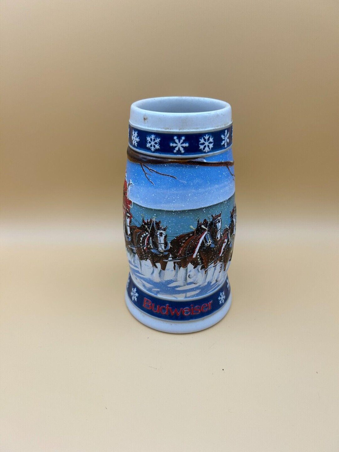 Vintage 1995 Budweiser Beer Holiday Christmas Stein Mug Clydesdales - Etsy