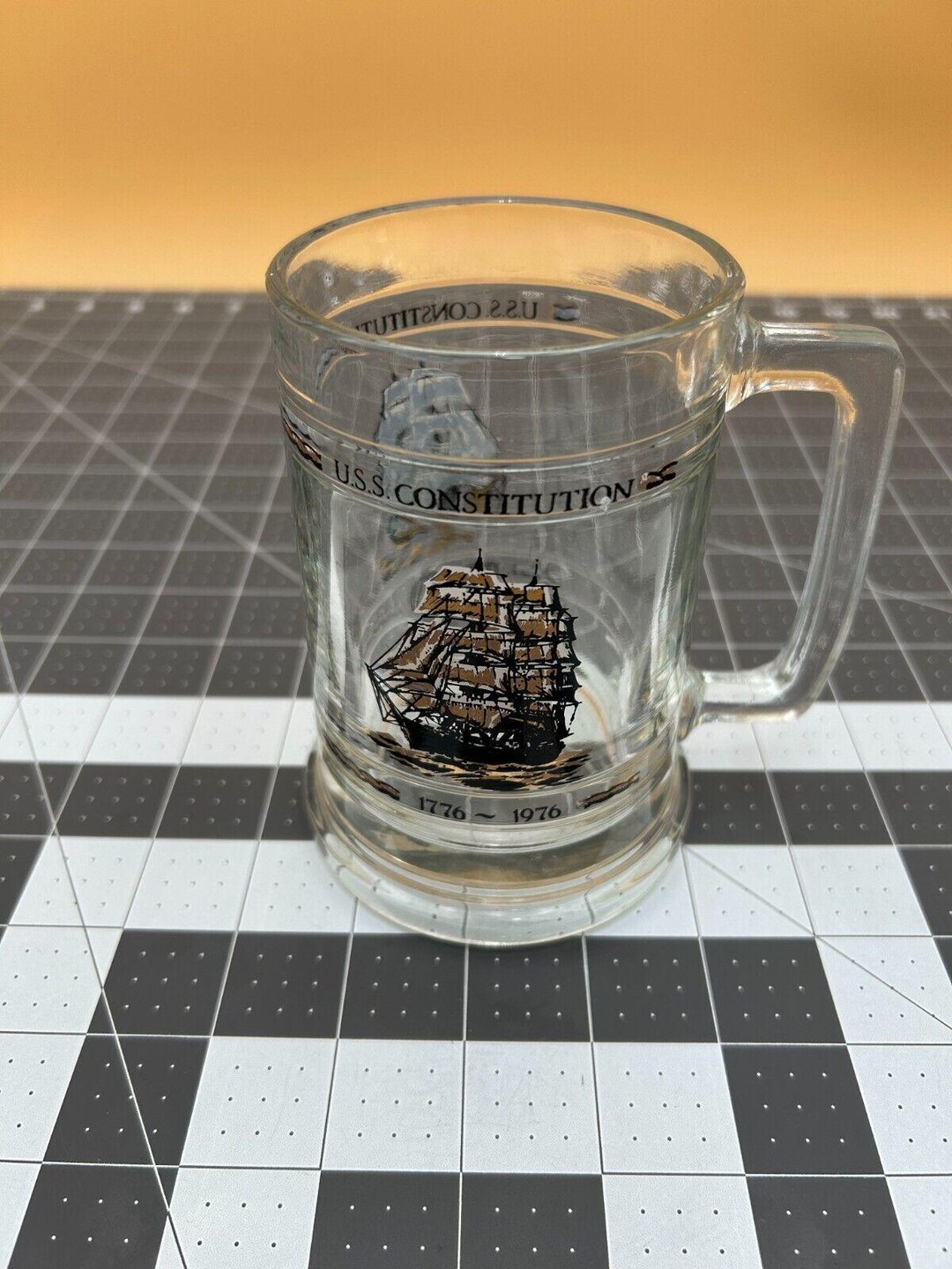 USS Constitution Glass Mug Commemorative - Etsy