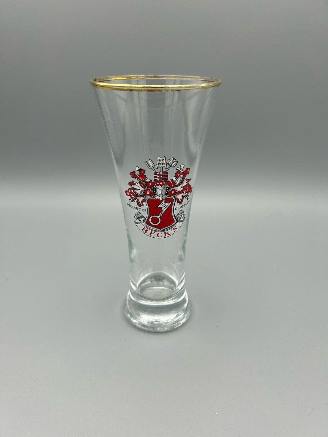 Vintage Beck's Beer Glass Gold Rim 350 Ml - Etsy