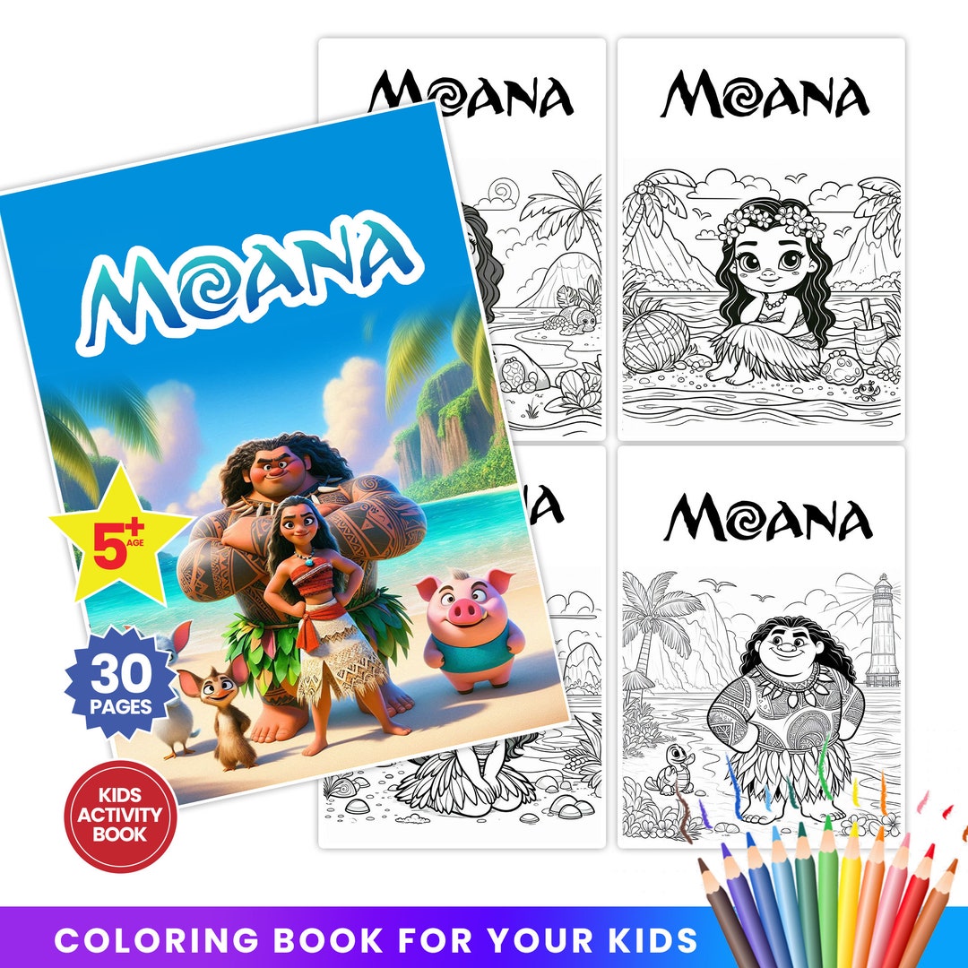 Coloring Pages, Moana , Coloring Book, Minimalist, Easy to Color, Lines ...