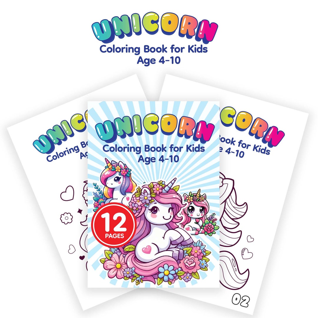 Unicorn Coloring Book for Kids, Unicorn Coloring Pages for Kids ...