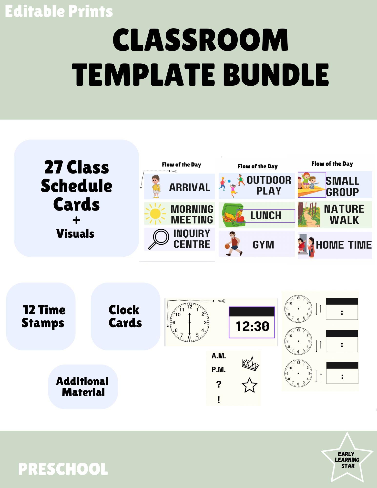 Preschool Daily Schedule, Kindergarten Day Schedule, Activity Labels ...