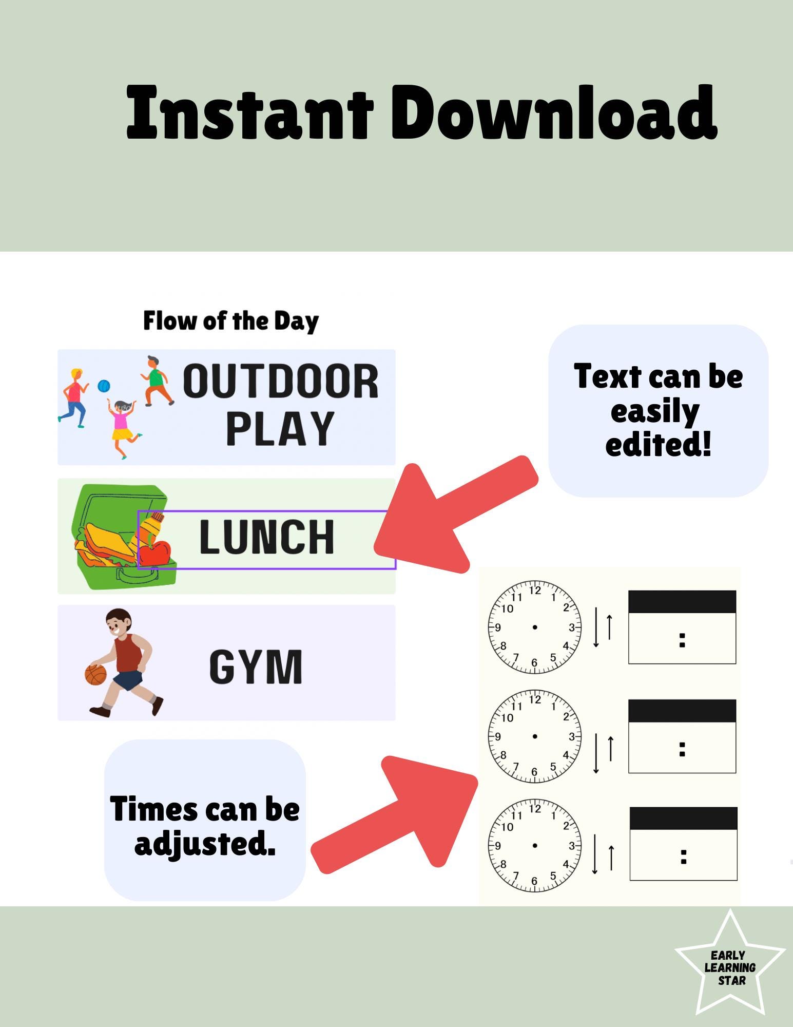 Preschool Daily Schedule, Kindergarten Day Schedule, Activity Labels ...