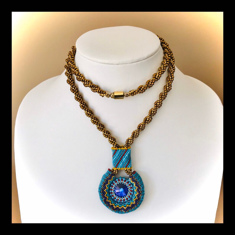 The Padlock Beaded Necklace Pendant Handmade Beadwork Seed Beads Delica ...