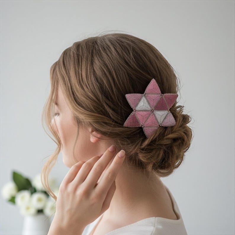 Vintage Pink Star of David Yamakah | Woman | Seed Beads | Judaica ...