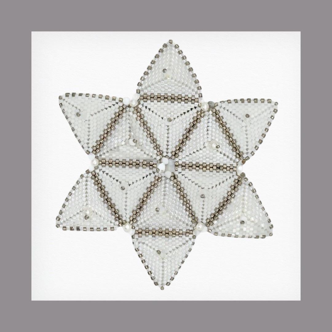 White Beaded Star of David Kippah | Swarovski Crystal Yamakah for Women ...